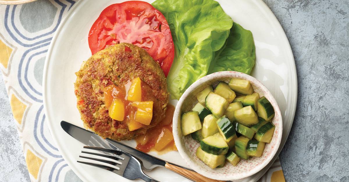 Chickpea Patties with Mango Chutney | Taste For Life